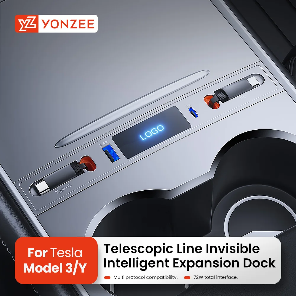 YZ-For-Tesla-Model-3-Y-2023-27W-Quick-Charger-USB-Shunt-Hub-Intelligent ...