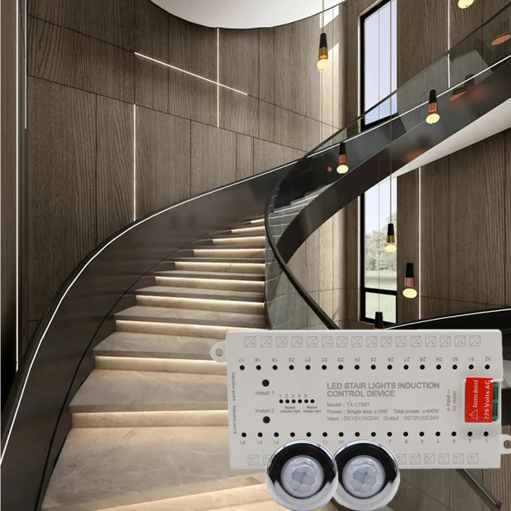 Stair-5050-LED-Strip-Light-Step-Controller-PIR-Motion-Sensor-Dimming ...