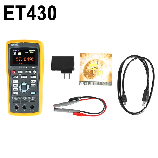 ET43 Series Handheld LCR Digital Bridge Meter Multifunctional High Precision Capacitance ...