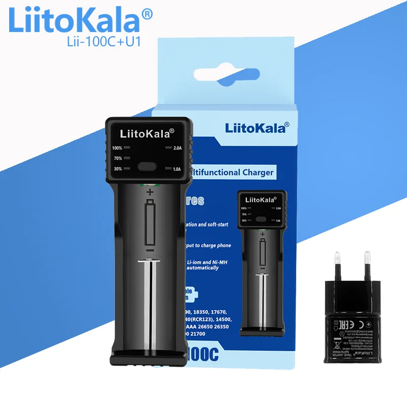 LiitoKala-Lii-100C-Lii-100-Battery-Charger-For-18650-14500-18350-16340 ...