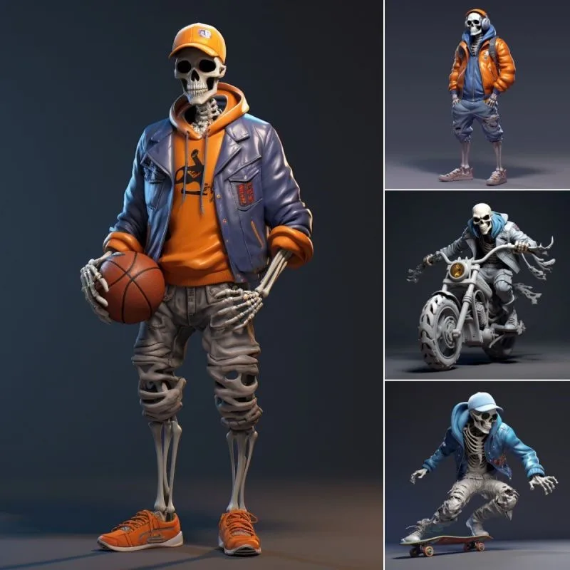 Figuras-de-esqueleto-geniales-artesan-as-de-resina-Skateboarding ...