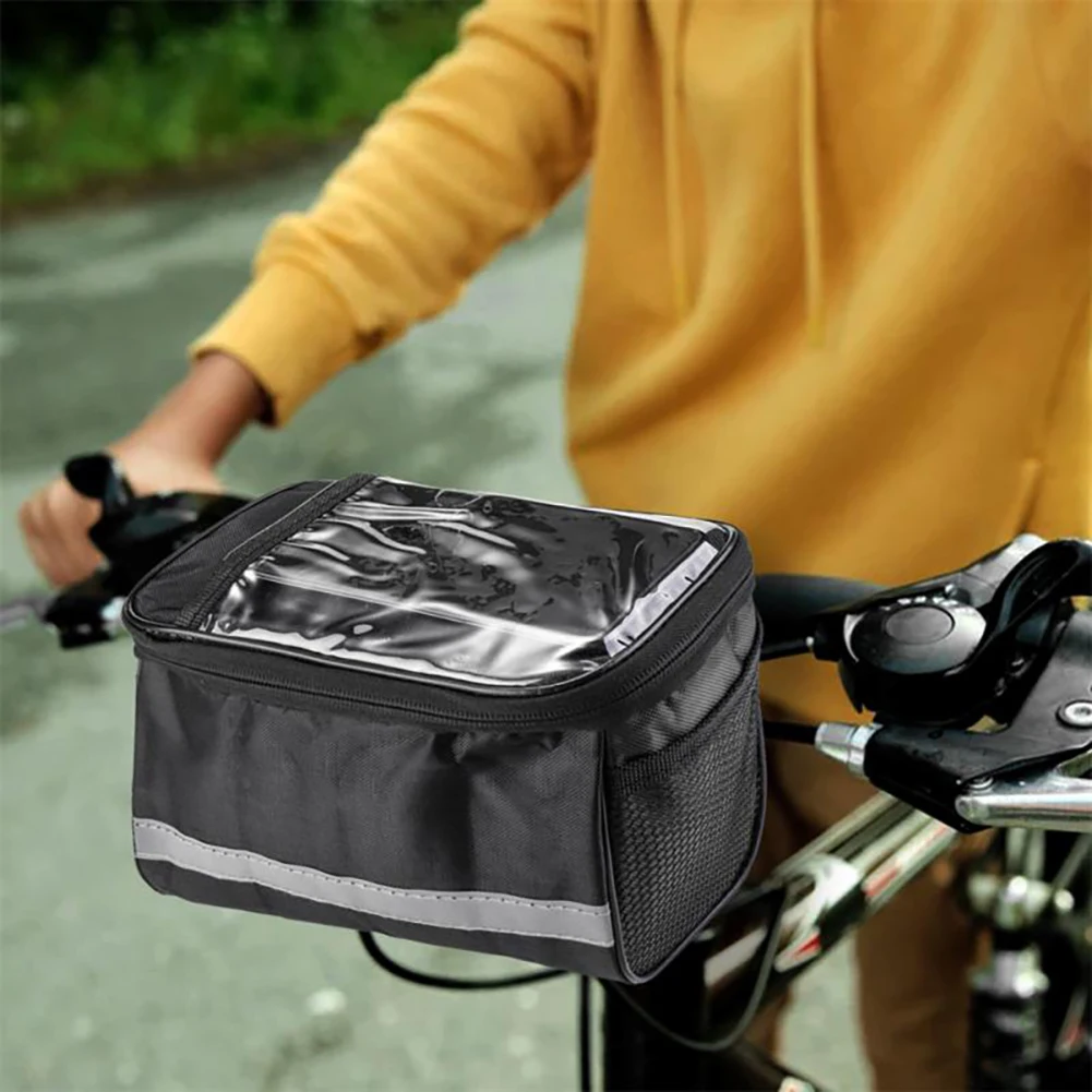 Bicycle-Front-Handlebar-Bag-Multifunction-Portable-Reflective-Strip ...