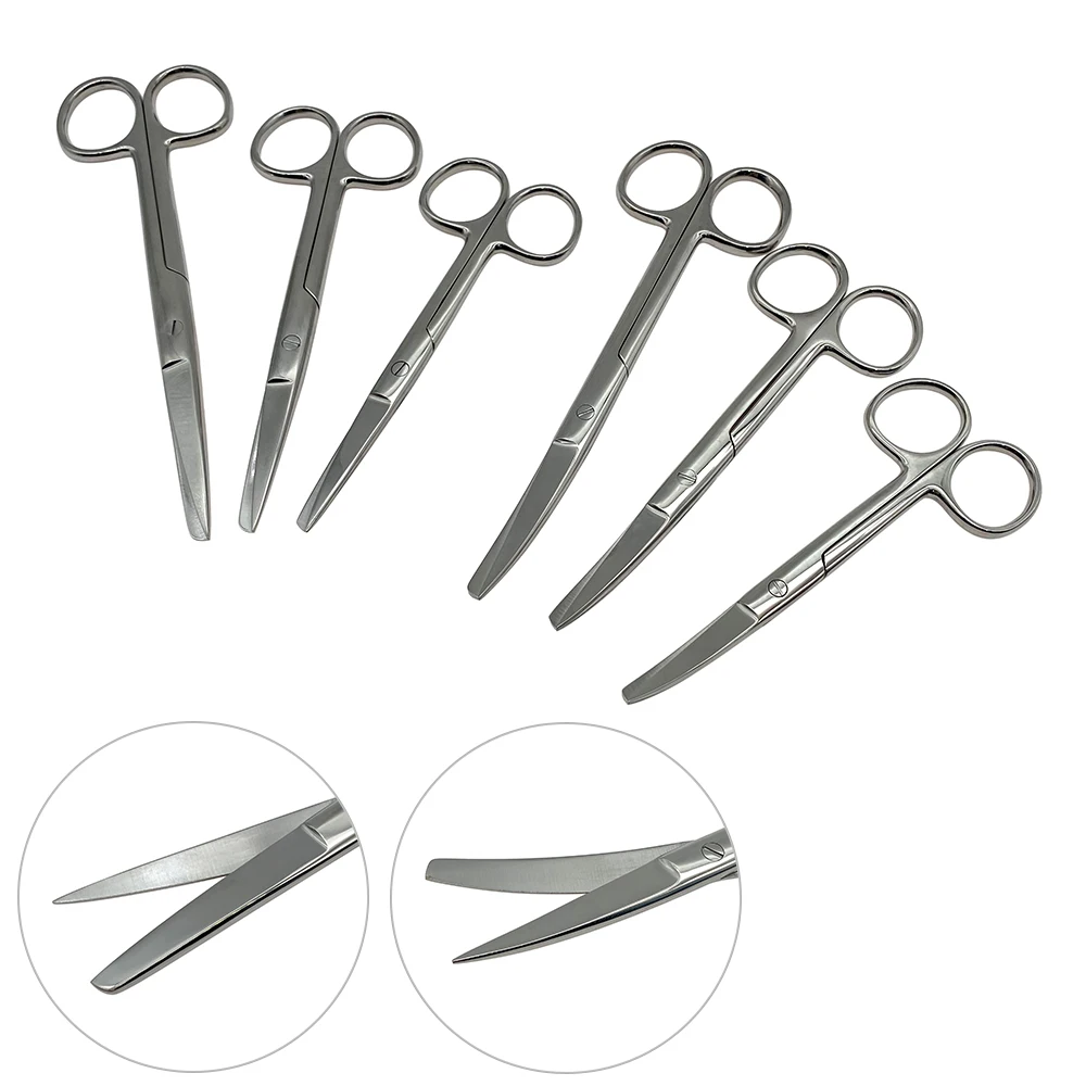 Stainless-Steel-Surgery-Scissors-12-5-16CM-1pc-Straight-Curved-Surgical ...