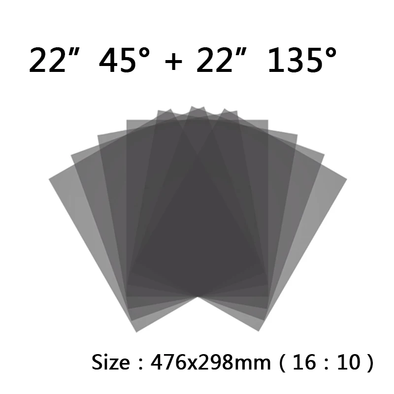 2PCS New 22 inch polarizing film 22inch 45°/ 135° 0 degree 45degree ...