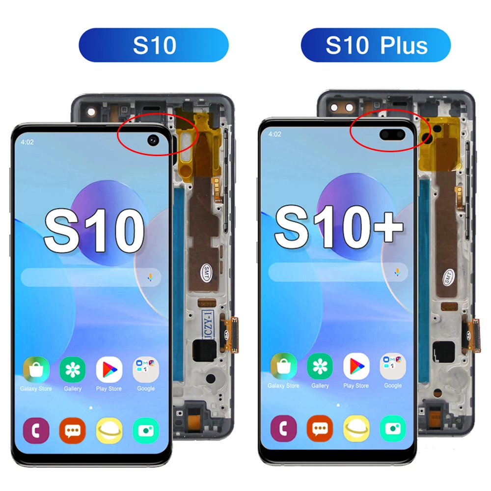 TFT الهاتف المحمول S10 S10Plus LCD لسامسونج غالاكسي S10 G973F S10 زائد G975F LCD عرض تعمل باللمس ...