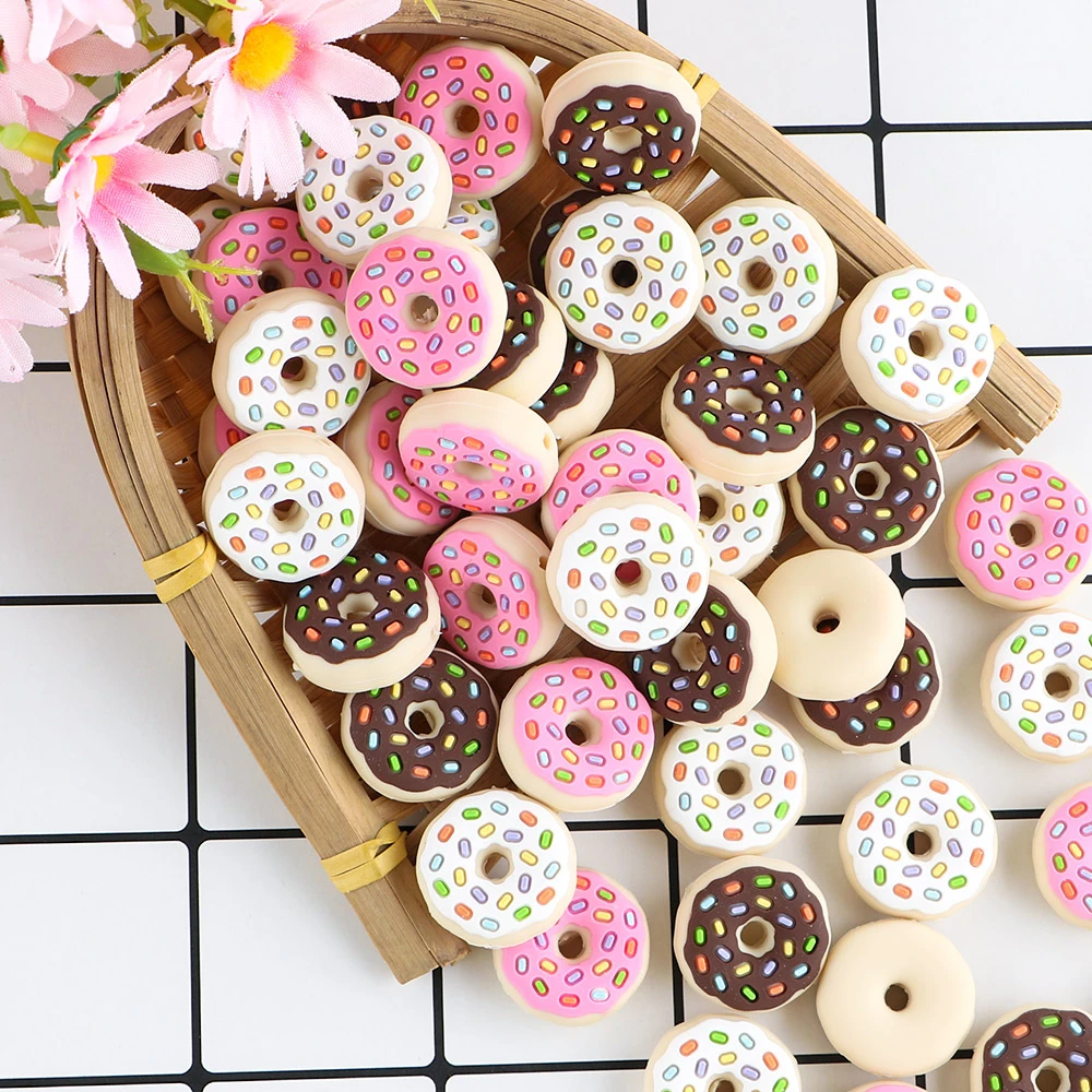 New Mini Donut Silicone Beads 5/10Pcs For Jewelry Making Bulk Beads To ...