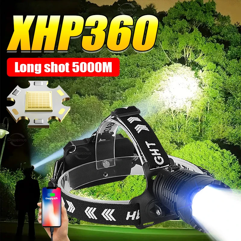 Super-Powerful-XHP360-Headlamp-LED-Rechargeable-Head-Flashlight-High ...