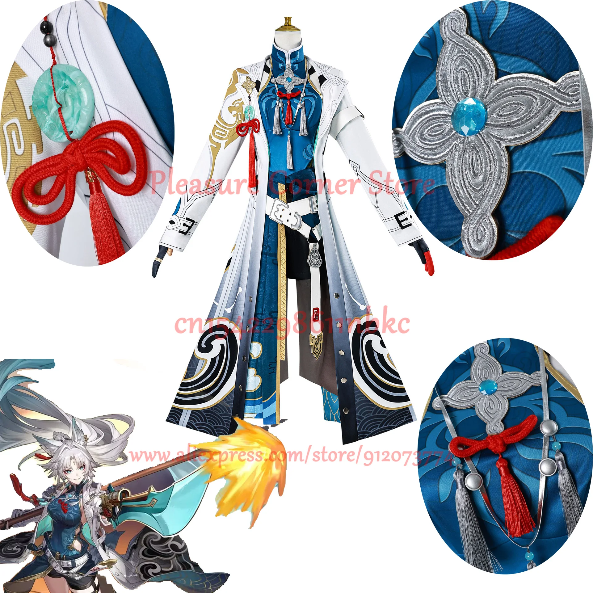 Feixiao-Cosplay-Costume-Conjunto-com-Peruca-e-Sapatos-Props-Honkai-Star ...