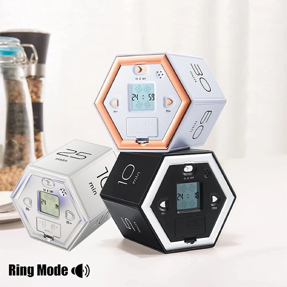 Hexagon-Digital-Clock-Timer-Magnetic-Cubes-Timer-Kitchen-Hexagon-Flip-Timer-for-Studying-Cooking ...
