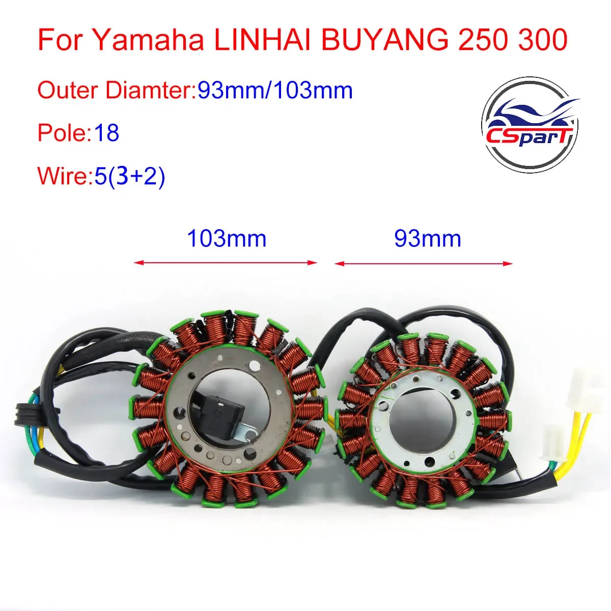 93mm 103mm 18 Coils Magneto Stator For Majesty YP250 ROKETA MC-54B ...