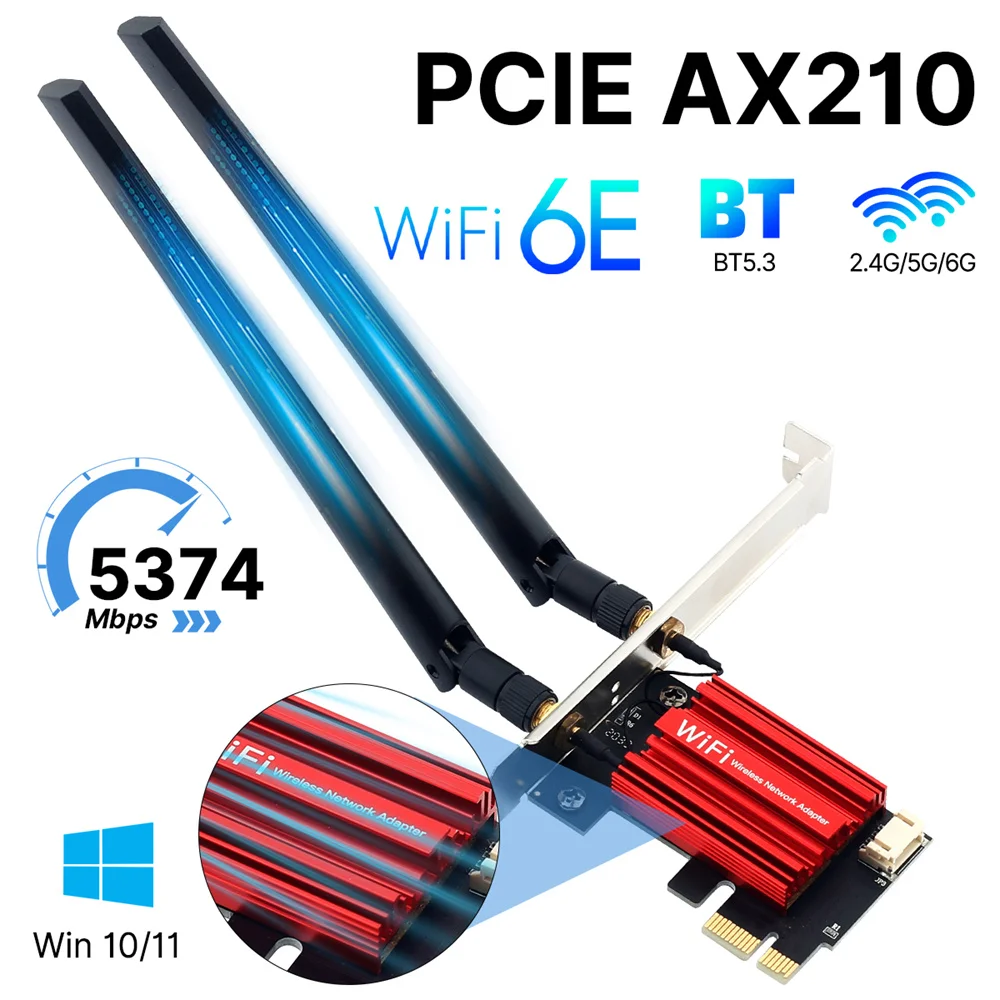 Wifi-6E-AX210-PCIE-Wifi-Adapter-5400Mbps-Wireless-Ethernet-Network-Card ...
