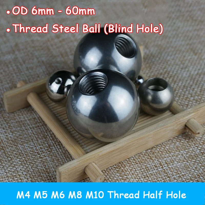 304-Stainless-Steel-Metric-Drilling-Balls-M4-M5-M6-M8-M10-Thread-Half ...