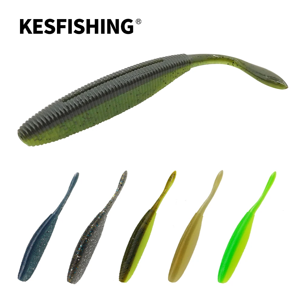 KESFISHING Artificial Silicone Soft Baits Drive Shad 4" Bass Pike ...