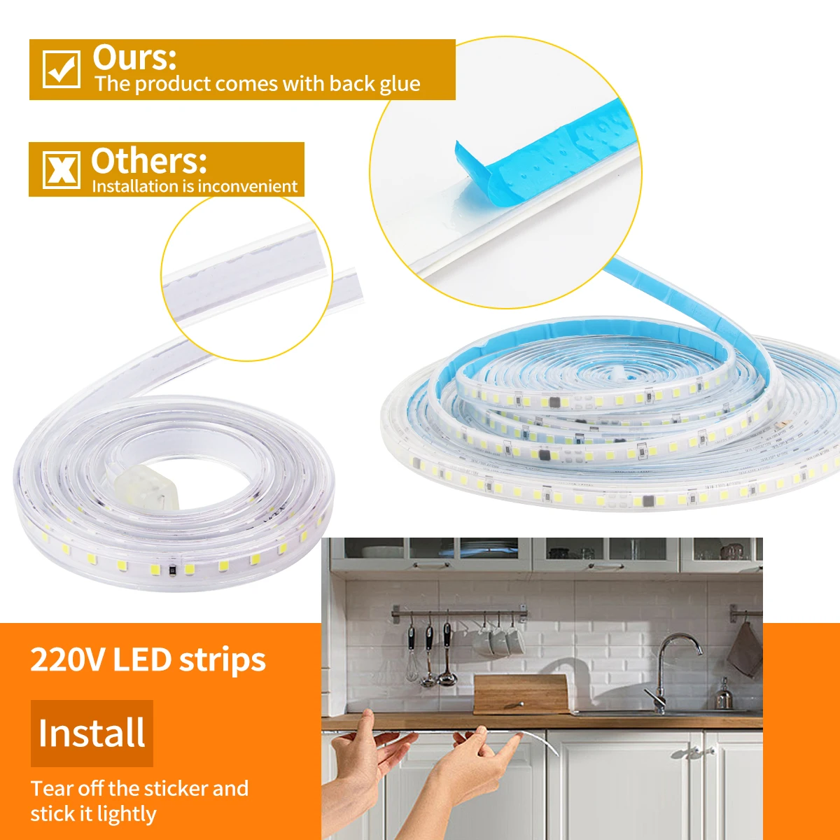 4000K Nature White 240V 10CM Cuttable LED Strip Light Ceiling [B ...