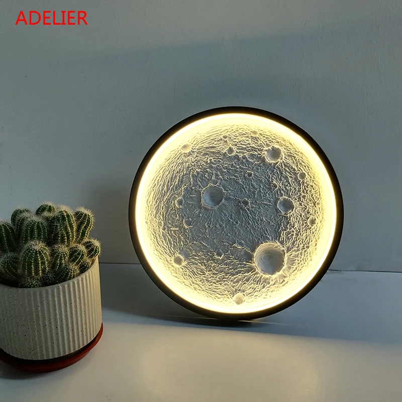 ADELIER Creative moon shadow wall lamps LED Indoor Lighting Decor ...