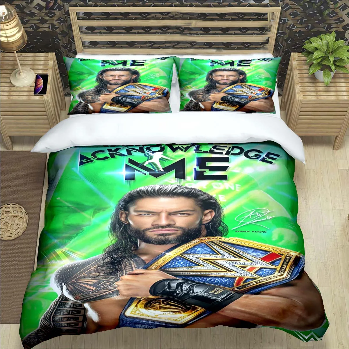 Fashion Wrestling Sport W-Wwe Print Bedding Sets Bed Supplies Set Duvet ...