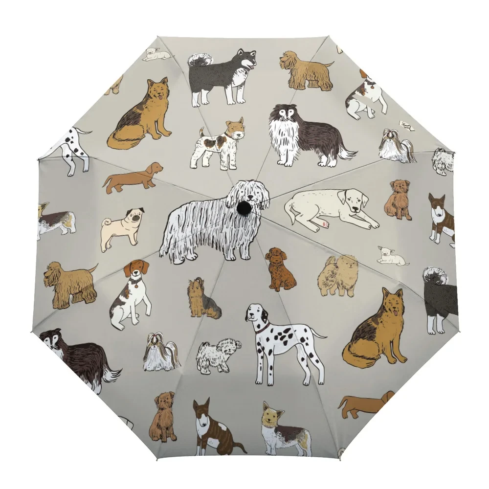 Cartoon Dog Kids Folding Travel Umbrella Kawaii Pet Puppy Animal ...