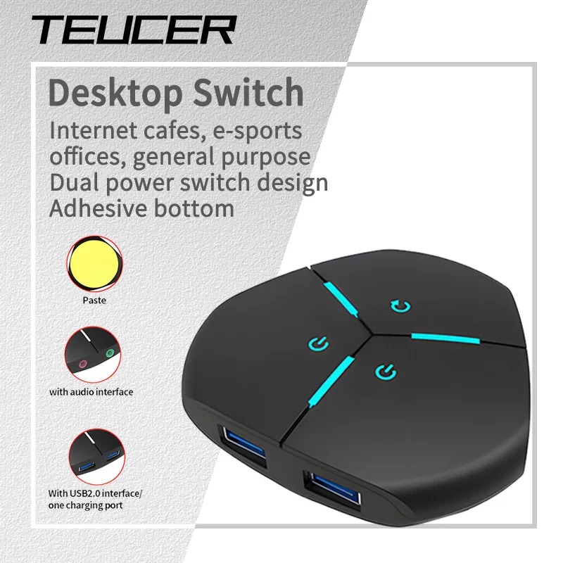 TEUCER-Desktop-Power-Switch-Bot-o-com-Dual-USB-Audio-Port-Extens-o ...