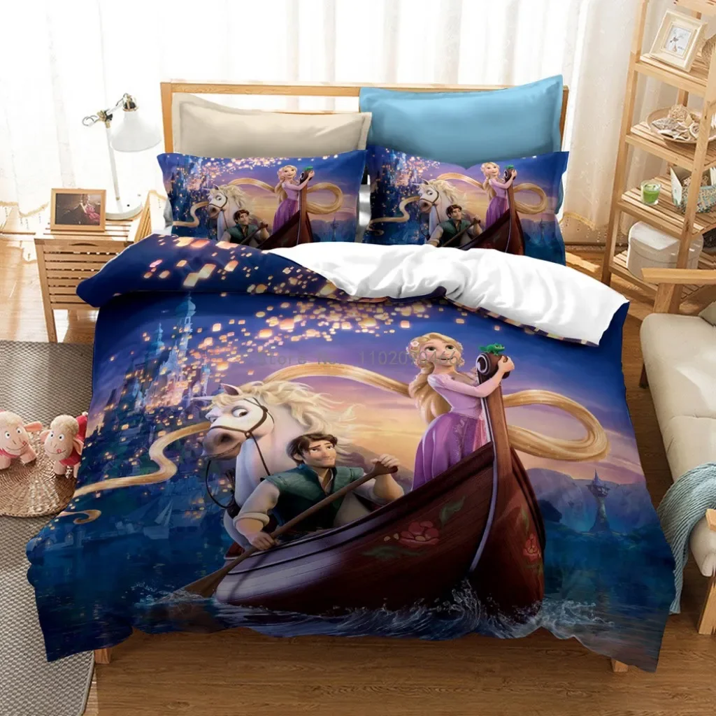 3D-Rapunzel-Princess-Bedding-set-Single-Size-Disney-Quilt-Duvet-Covers ...