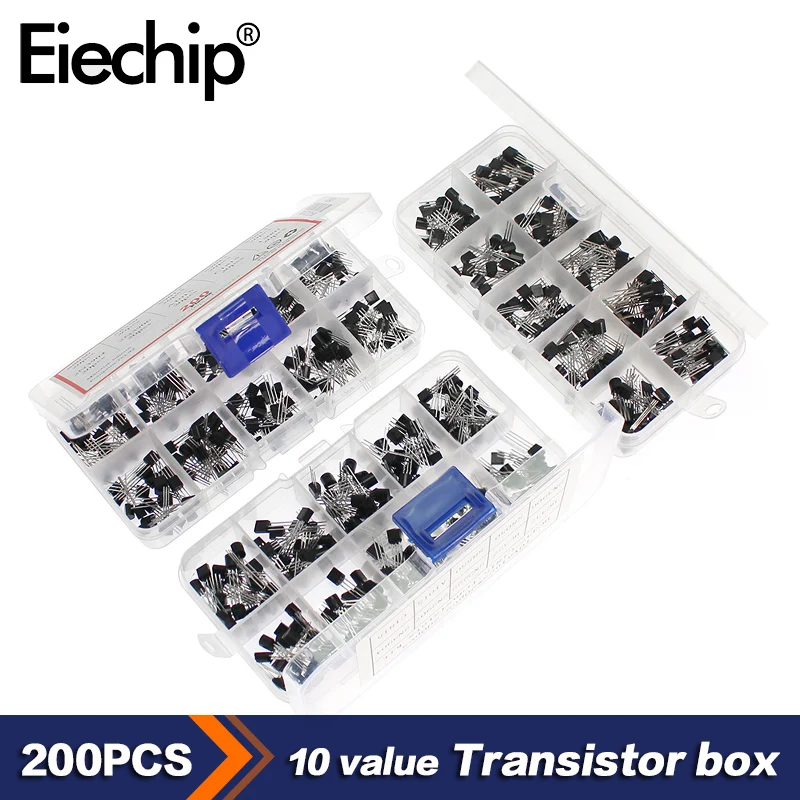 200pcs Pnp Npn Transistor Kit 2n2222 2n3904 2n3906 Bc337 Bc547 Bc557 ...