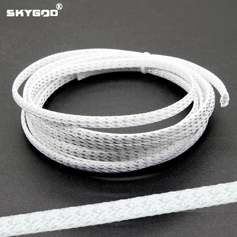 1~50m White Silver PET Braid Sleeve 2/4/6/8/10/12/16/20/25mm High ...