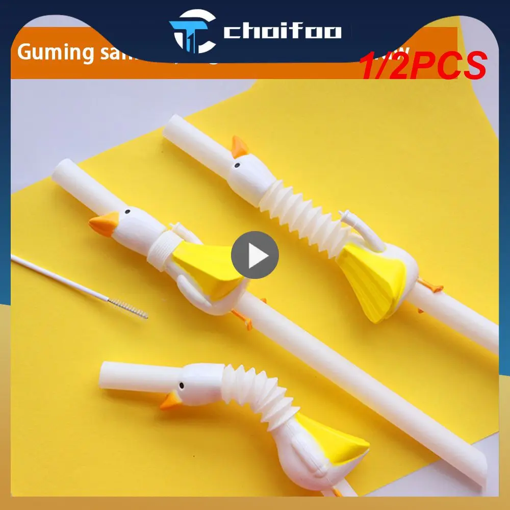 1-2PCS-Big-White-Goose-Straw-Multi-purpose-Reusable-Boba-Tea-Straw ...