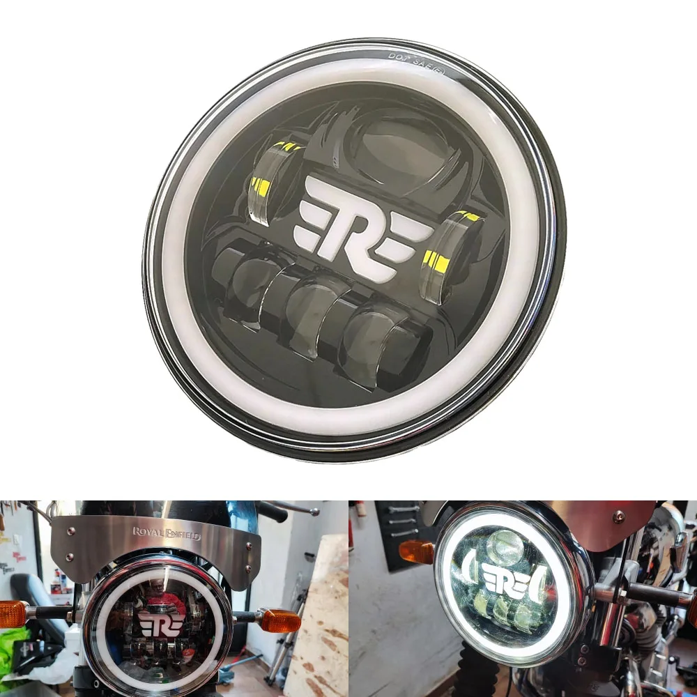 Motorcycle-7-inch-LED-Headlight-For-Royal-Enfield-Touring-Ultra-Classic ...