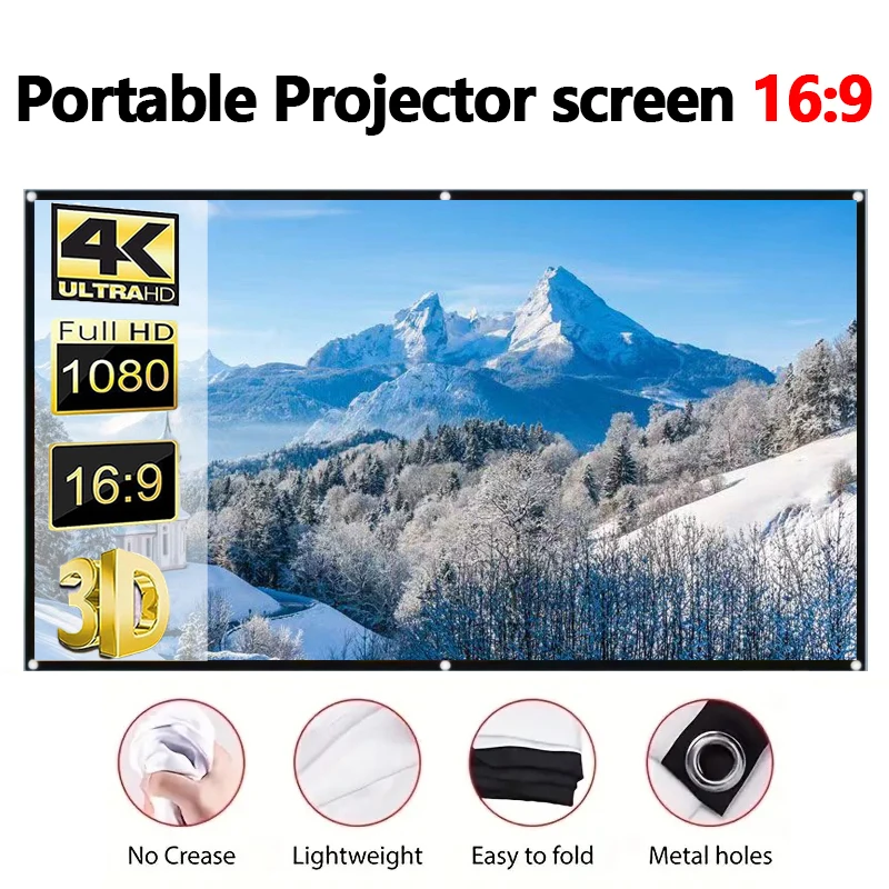 60-150-Inch-Protable-HD-Outdoor-Projector-Screen-16-9-Video-Projection ...