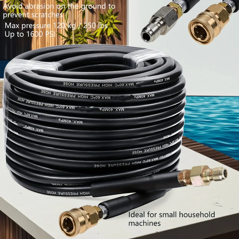 20 m Pressure Washer Hose 3/8 Quick connection High pressure Water ...