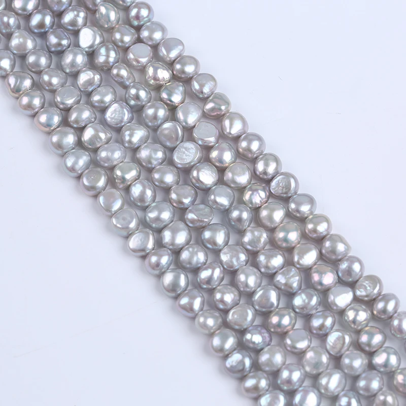 Perlas-barrocas-de-agua-dulce-hebras-de-perlas-de-Color-gris-blanco-y ...