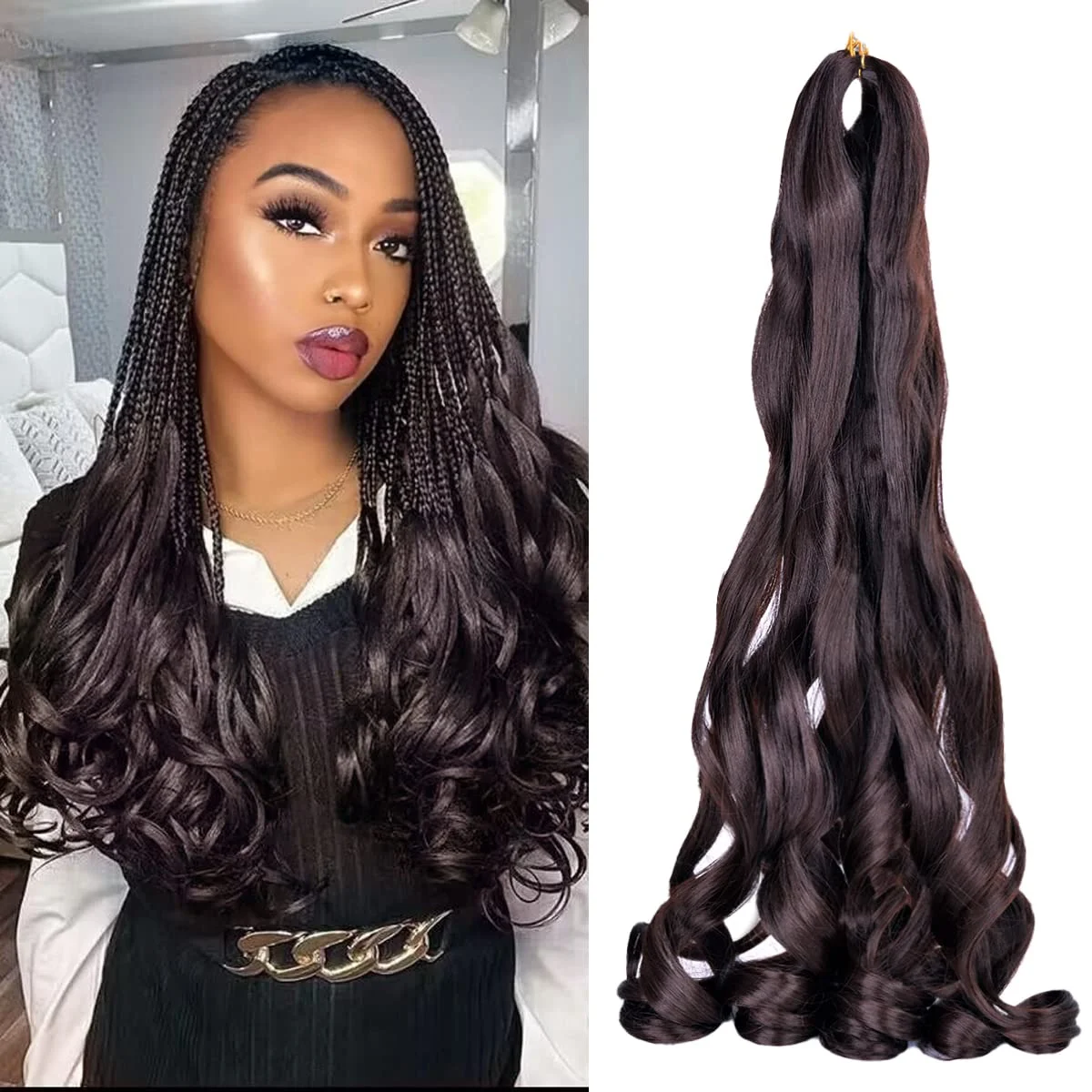 French-Curls-Braiding-Hair-24Inch-Synthetic-Spiral-Curls-Braids-Hair ...