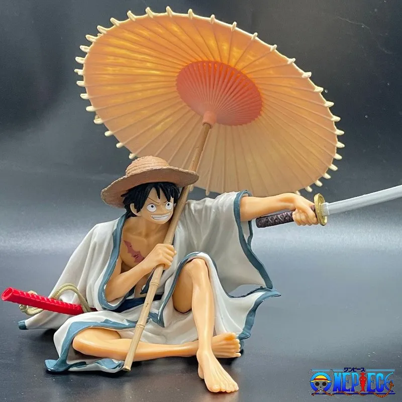 One-Piece-Figure-Holding-An-Umbrella-Luffy-Sitting-Posture-Top-Decisive ...
