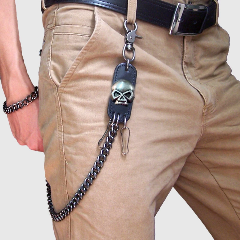 Men-s-Motorcyle-KeyChain-Jean-Biker-Wallet-Belts-Chain-Skull-Charm ...