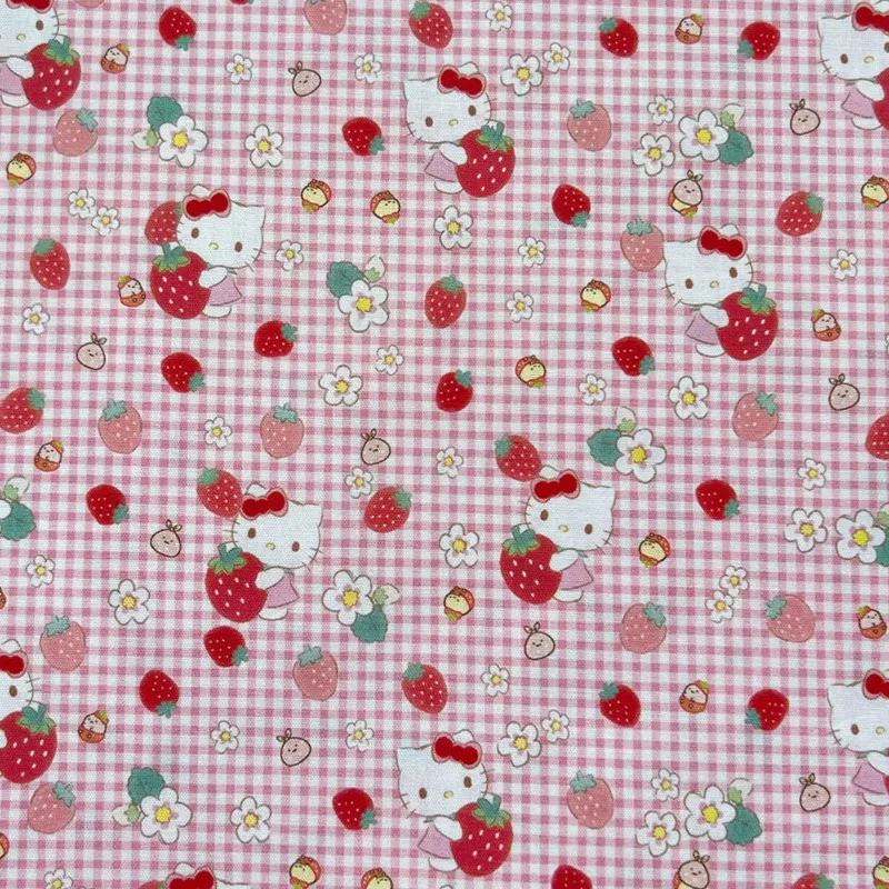 Tela-de-algod-n-de-Hello-Kitty-a-cuadros-rojos-costura-de-retales-telas ...