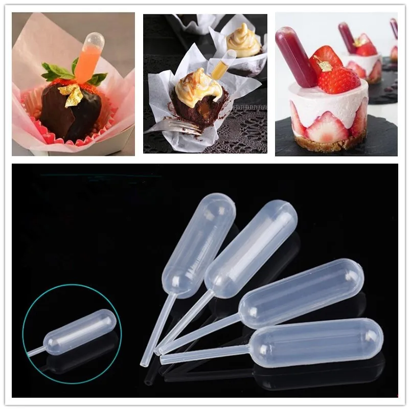 50 x Heart Shaped Plastic Disposable Pipettes Dropper Models, Cake ...