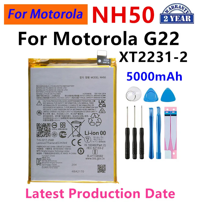 100% Original NH50 5000mAh Battery For Motorola MOTO G22 XT2231-2 Phone ...