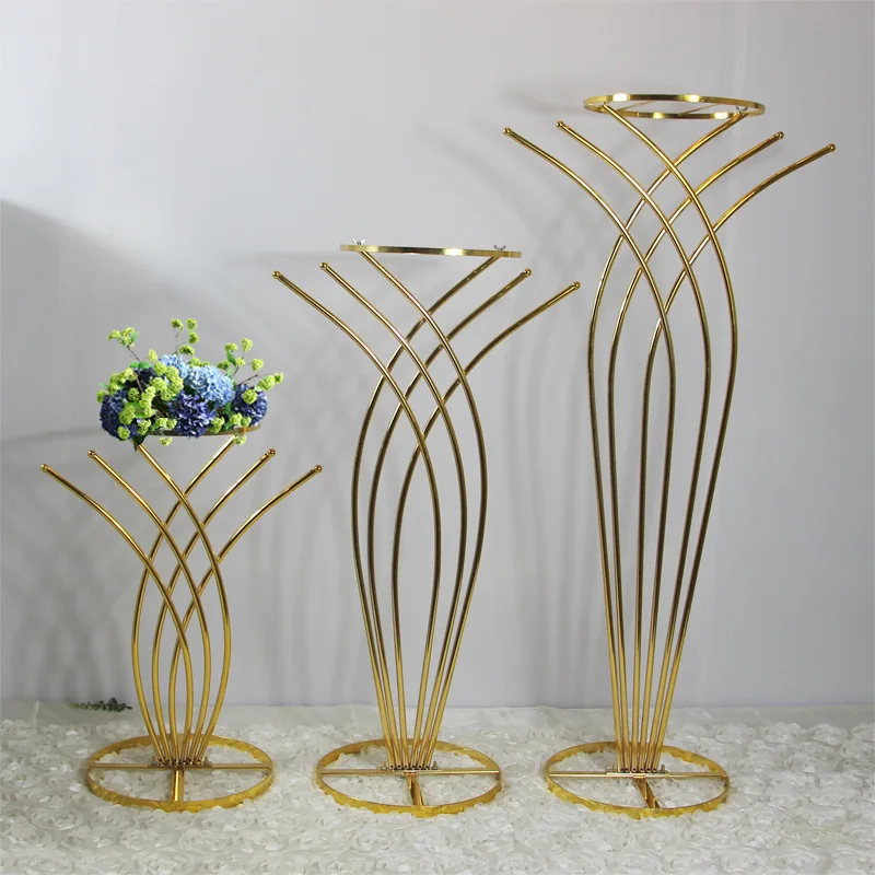 10pcs-Wedding-wrought-iron-shiny-gold-fish-mermaid-flower-stand-road ...