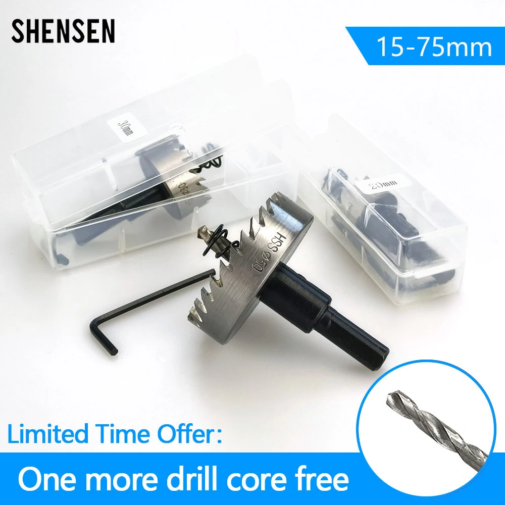 1 Pcs 15-75mm Hss Hole Saw High Speed Steel Drill Bit Drilling Crown ...