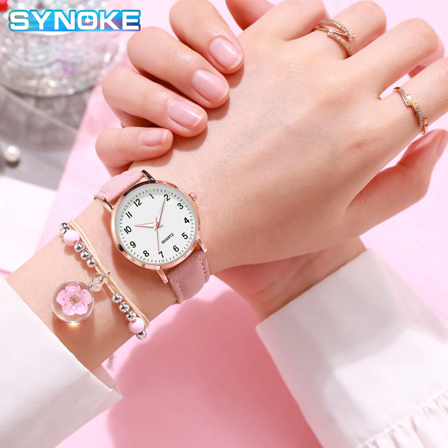 Ladies-New-Quartz-Watch-Set-Girls-Wild-Fashion-Watch-Student-Trendy ...