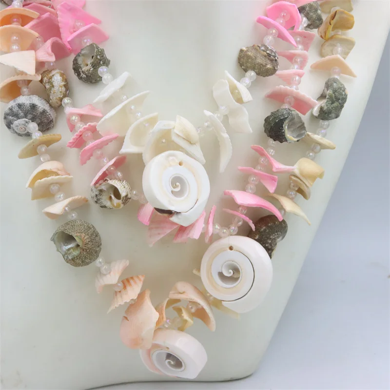Exaggerated-Jewelry-Alloy-Chain-Bohemian-Natural-Color-Irregular-Shell ...