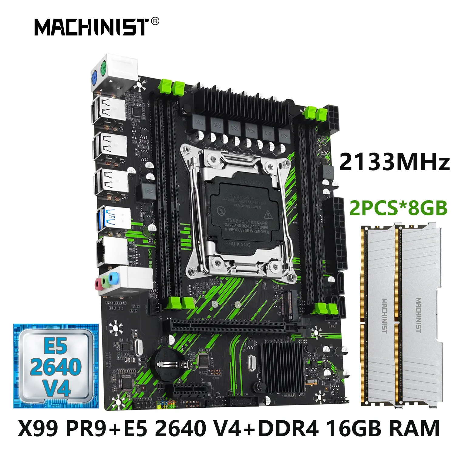 MACHINIST PR9 X99 Motherboard Set LGA 2011-3 Kit Xeon E5 2640 V4 ...