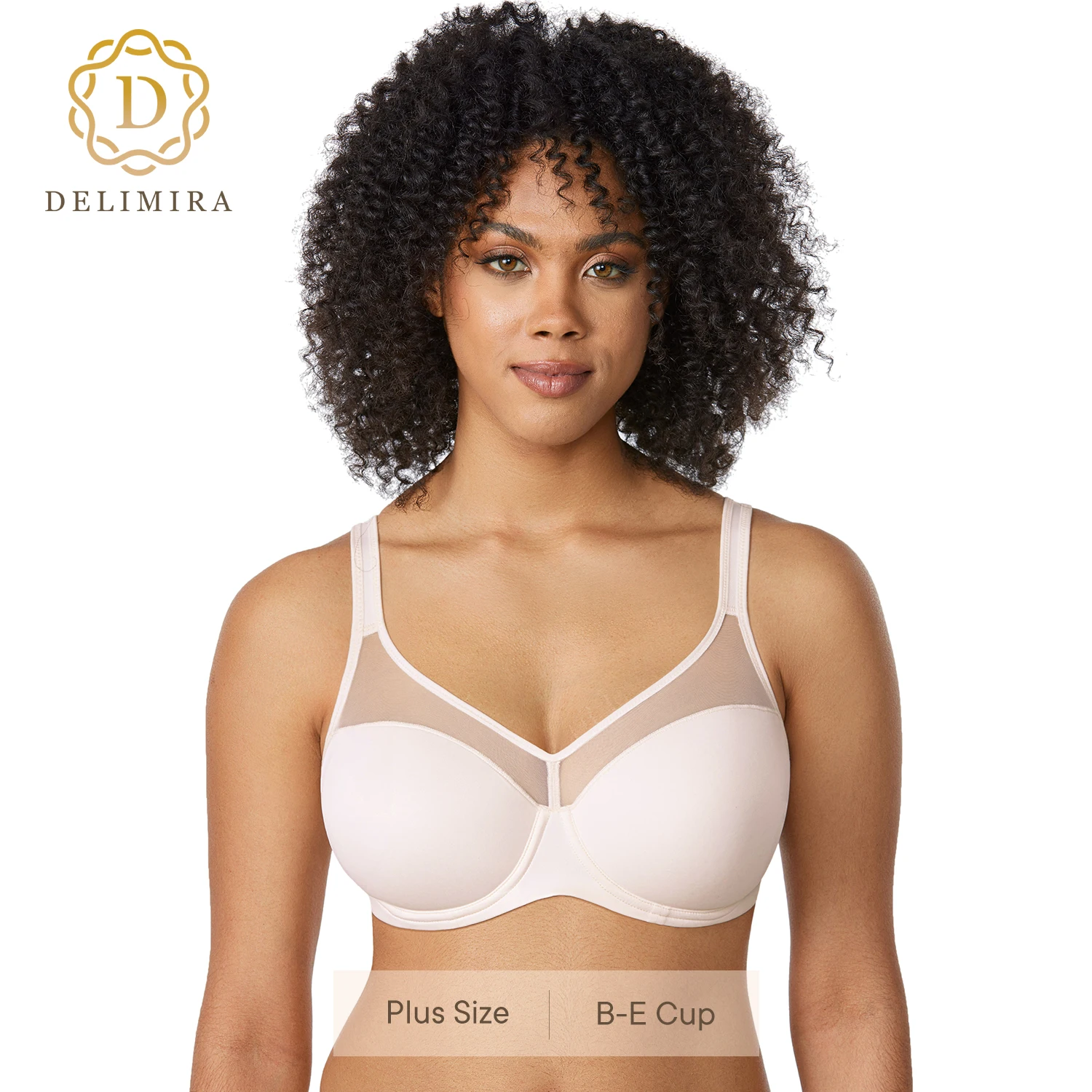 Delimira mulher plus tamanho soutiens cobertura completa puro underwire levemente alinhado ...
