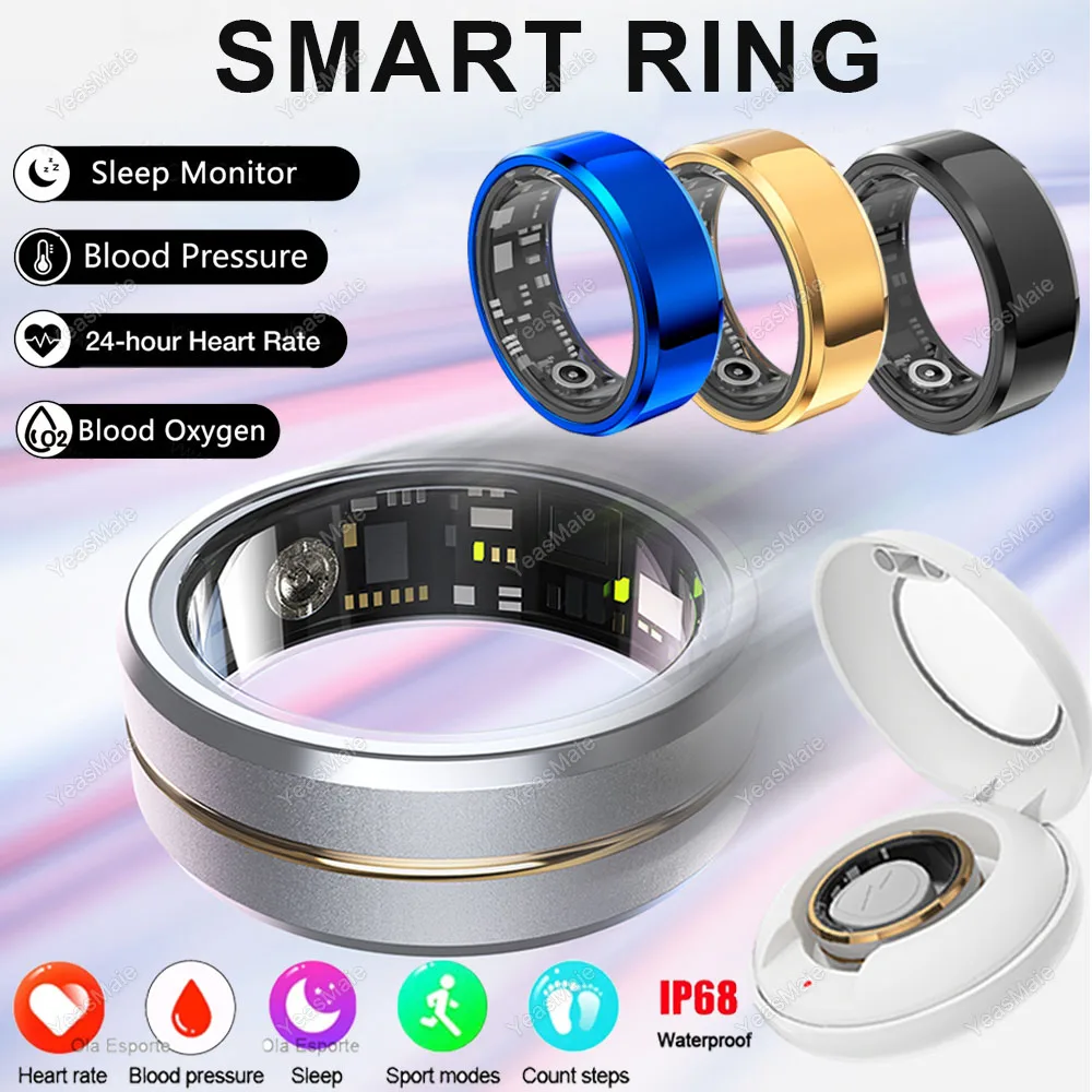 New-Smart-Ring-Men-Heart-Rate-Blood-Pressure-Blood-Oxygen-Sleep-Monitor ...