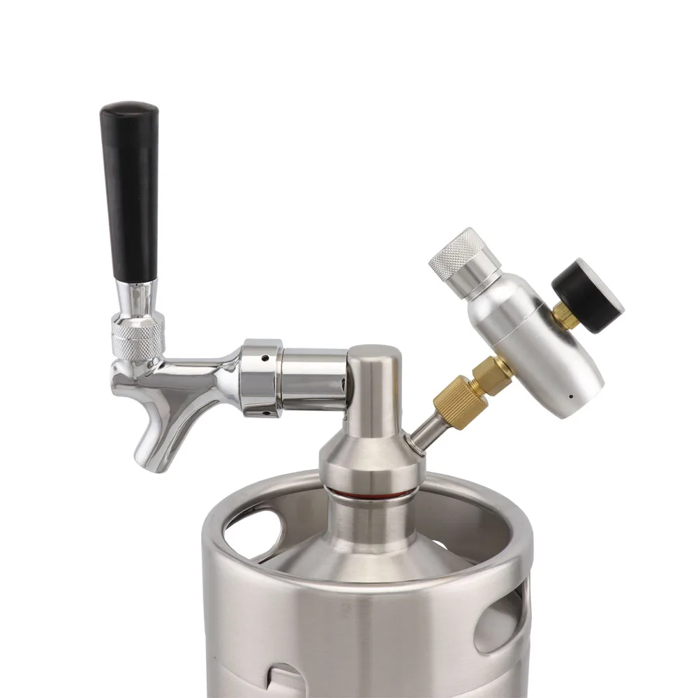 Stainless Steel Beer Growler Spear Tap System with CO2 Regulator for ...
