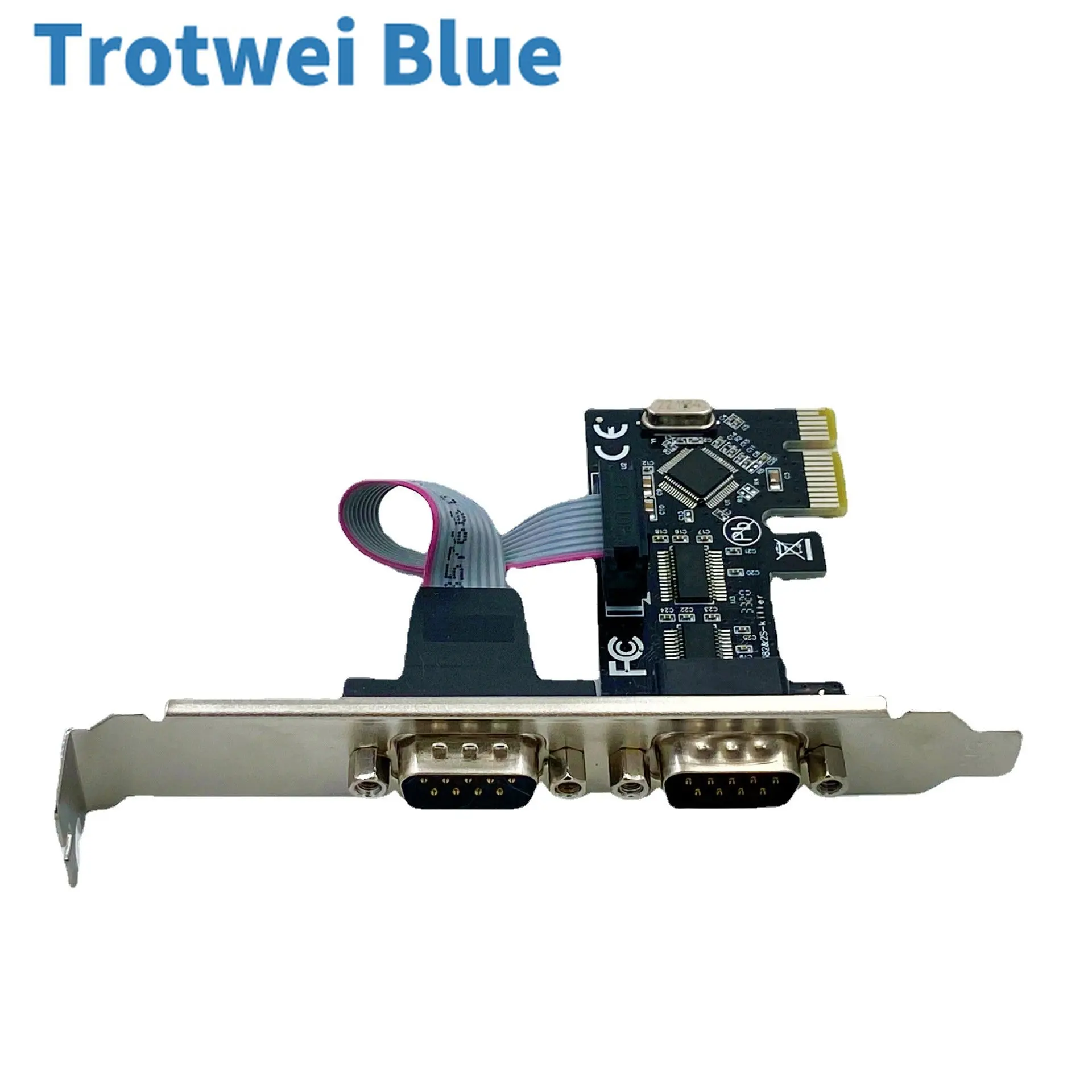 PCI-E para RS232 Serial Port Card, Cartão de Expansão de 2 Portas, 9 ...