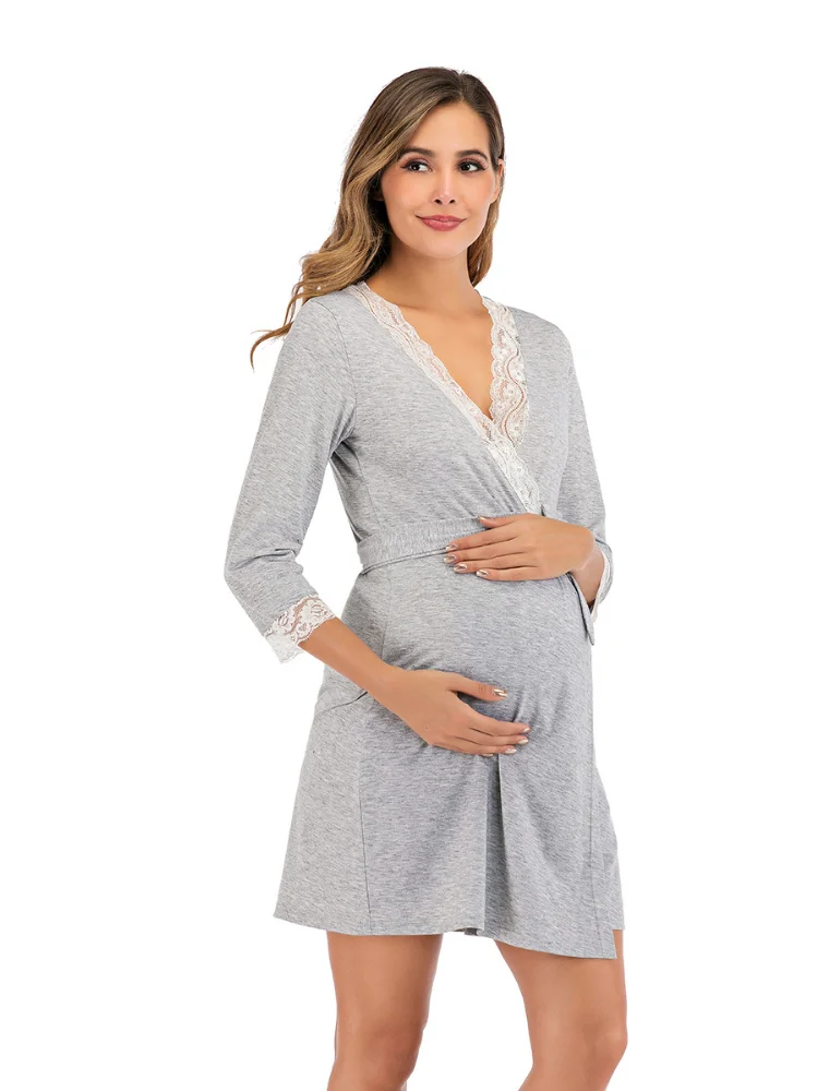 Bata de maternidad para mujeres embarazadas, camisón de lactancia ...