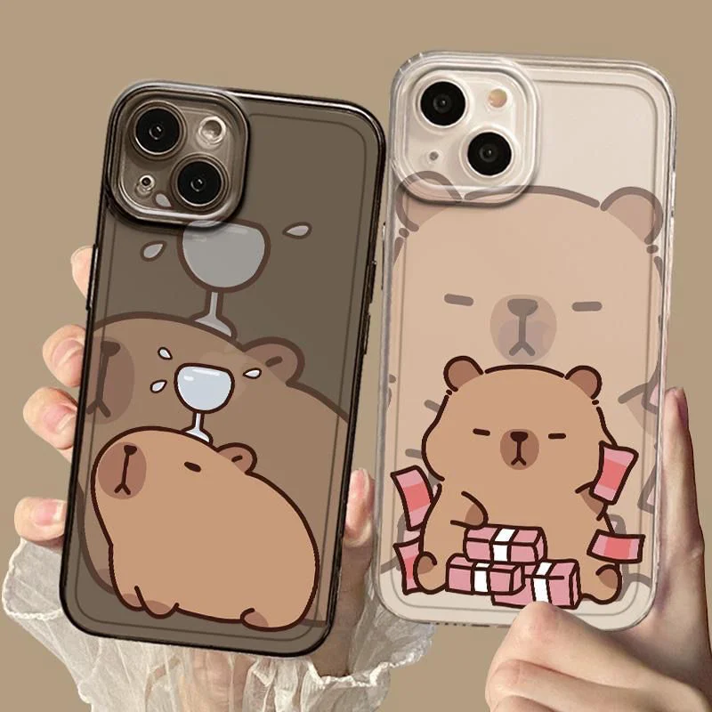 Cartoon-Capybara-Couple-Phone-Case-For-IPhone-13-12-11-14-15-Pro-XS-MAX ...
