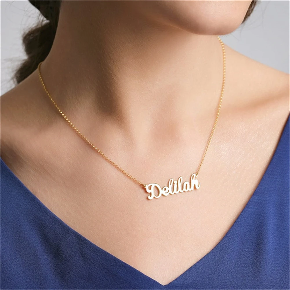 Custom-Name-Stainless-Steel-Necklace-for-Women-Personalized-Nameplate ...