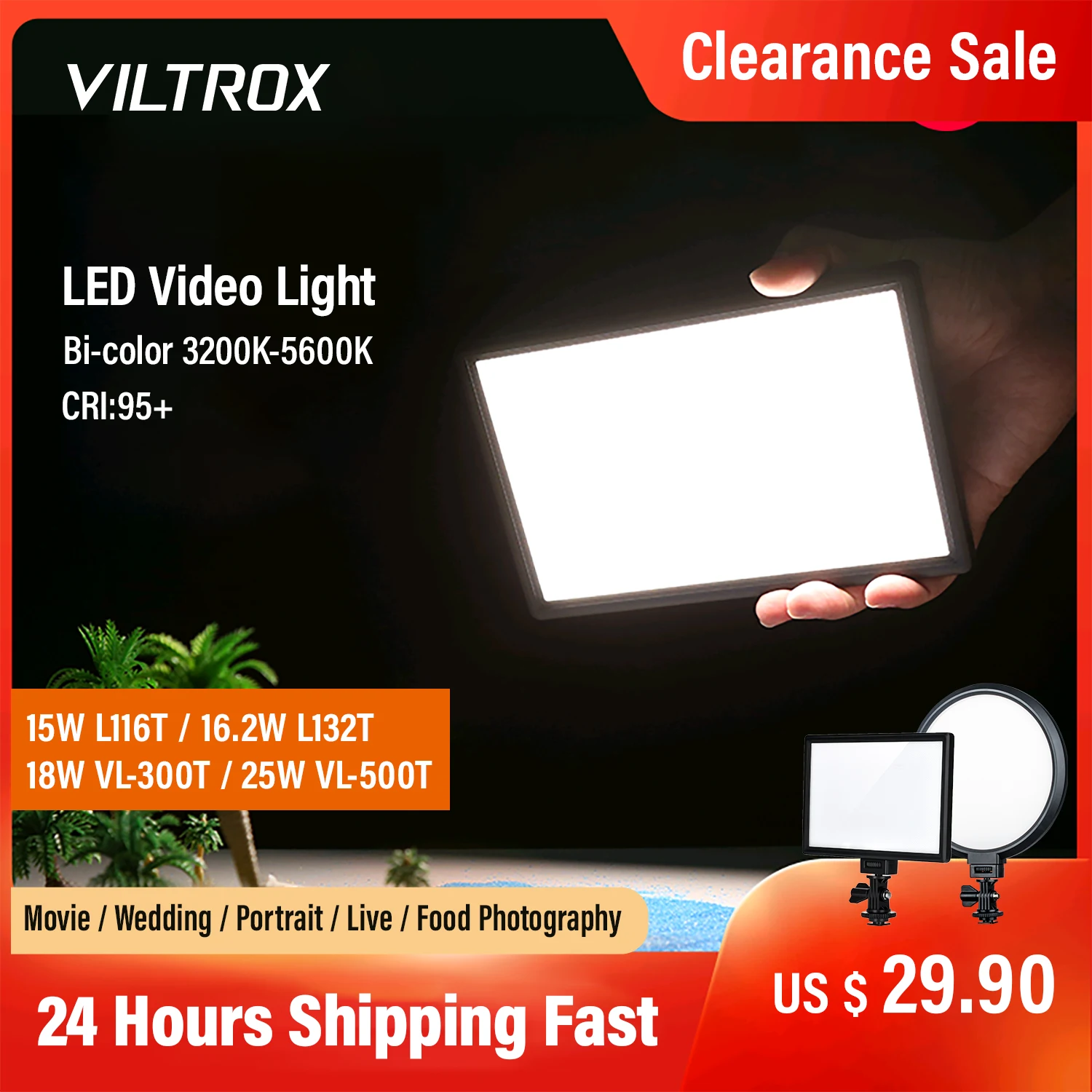 Viltrox-VL-500T-18W-LED-Video-Light-Ultra-thin-LCD-Bi-Color-Dimmable ...