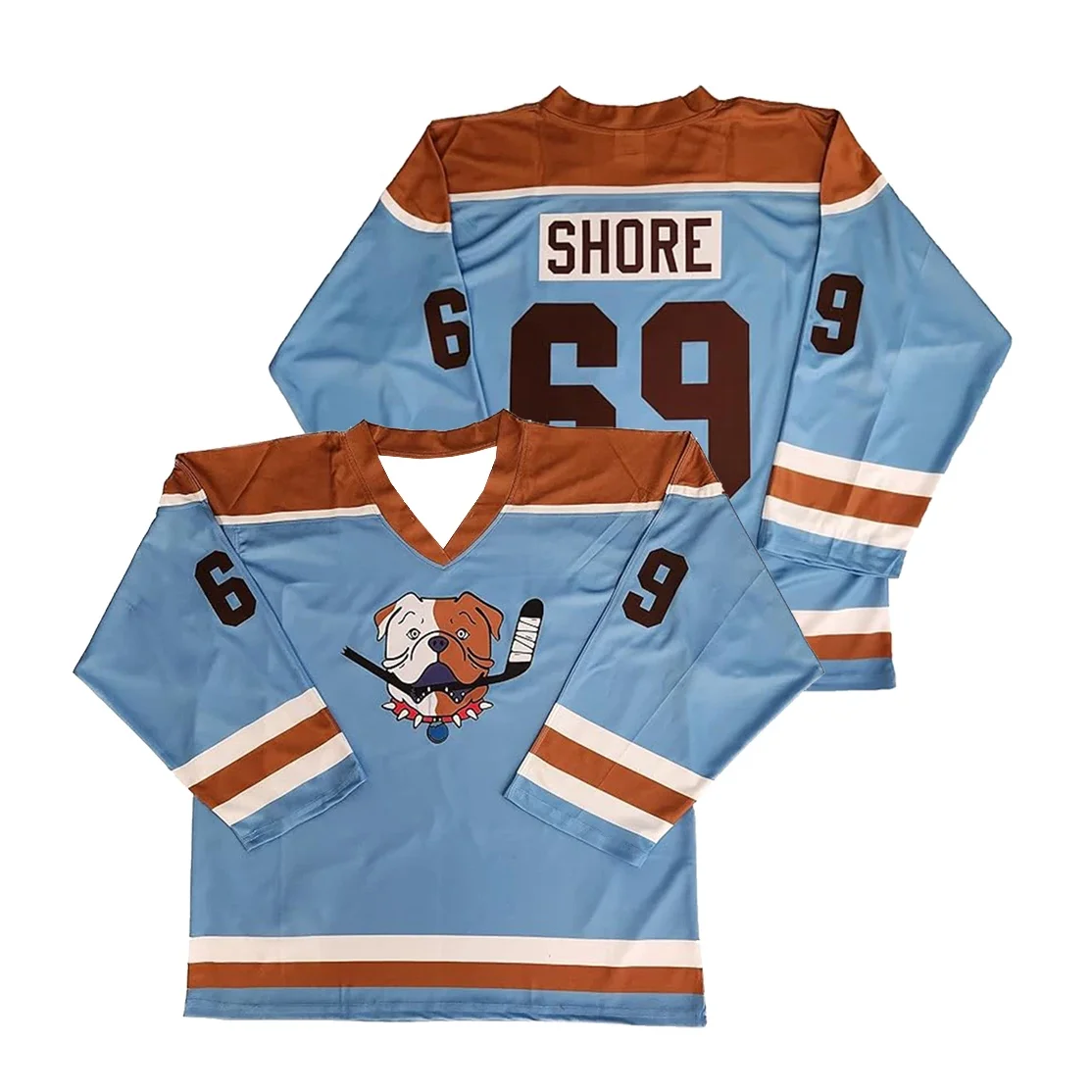 Shoresy-Shore-69-Sudbury-Blueberry-Bulldogs-Jersey-hoki-V-Neck-kaus ...